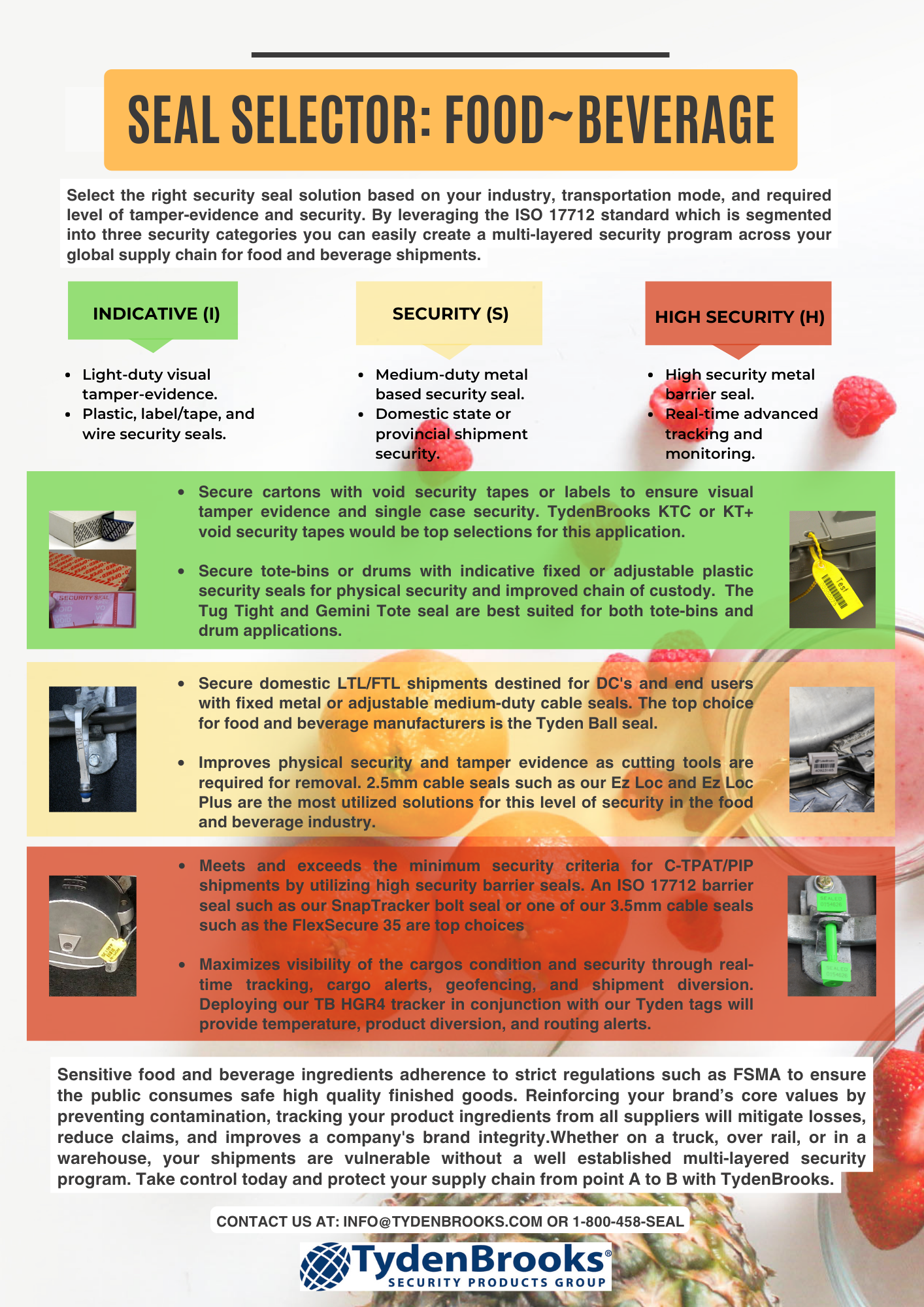Seal Selector for Food & Beverage Industries - TydenBrooks